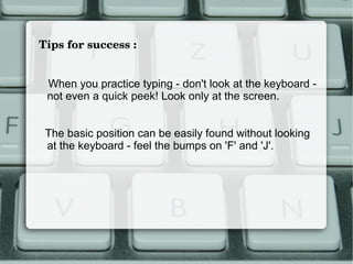 Touch typing skill | ODP