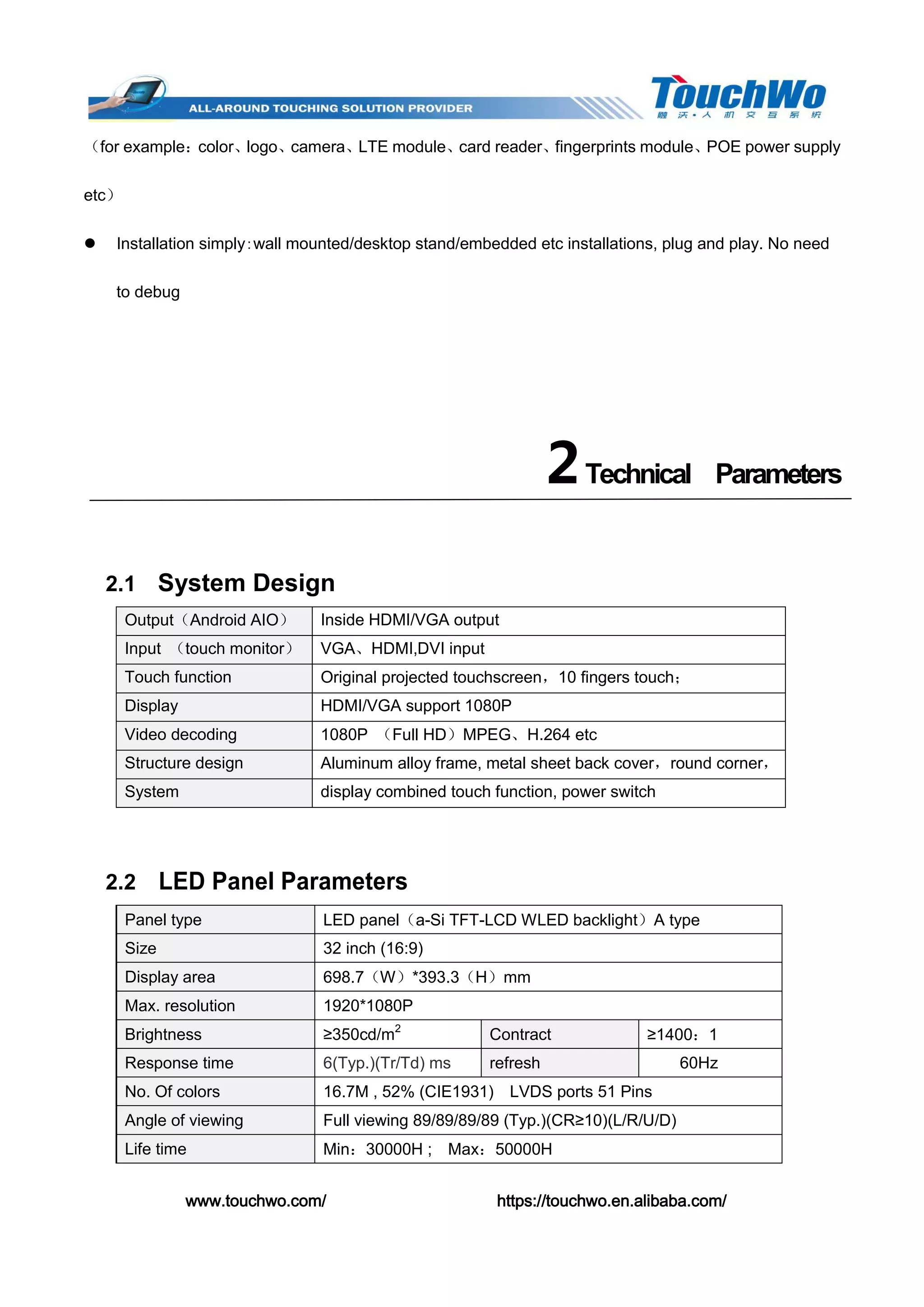 TouchWo 32 inch capacitive touchscreen all in one pc v2.0 td32 2019.4.25