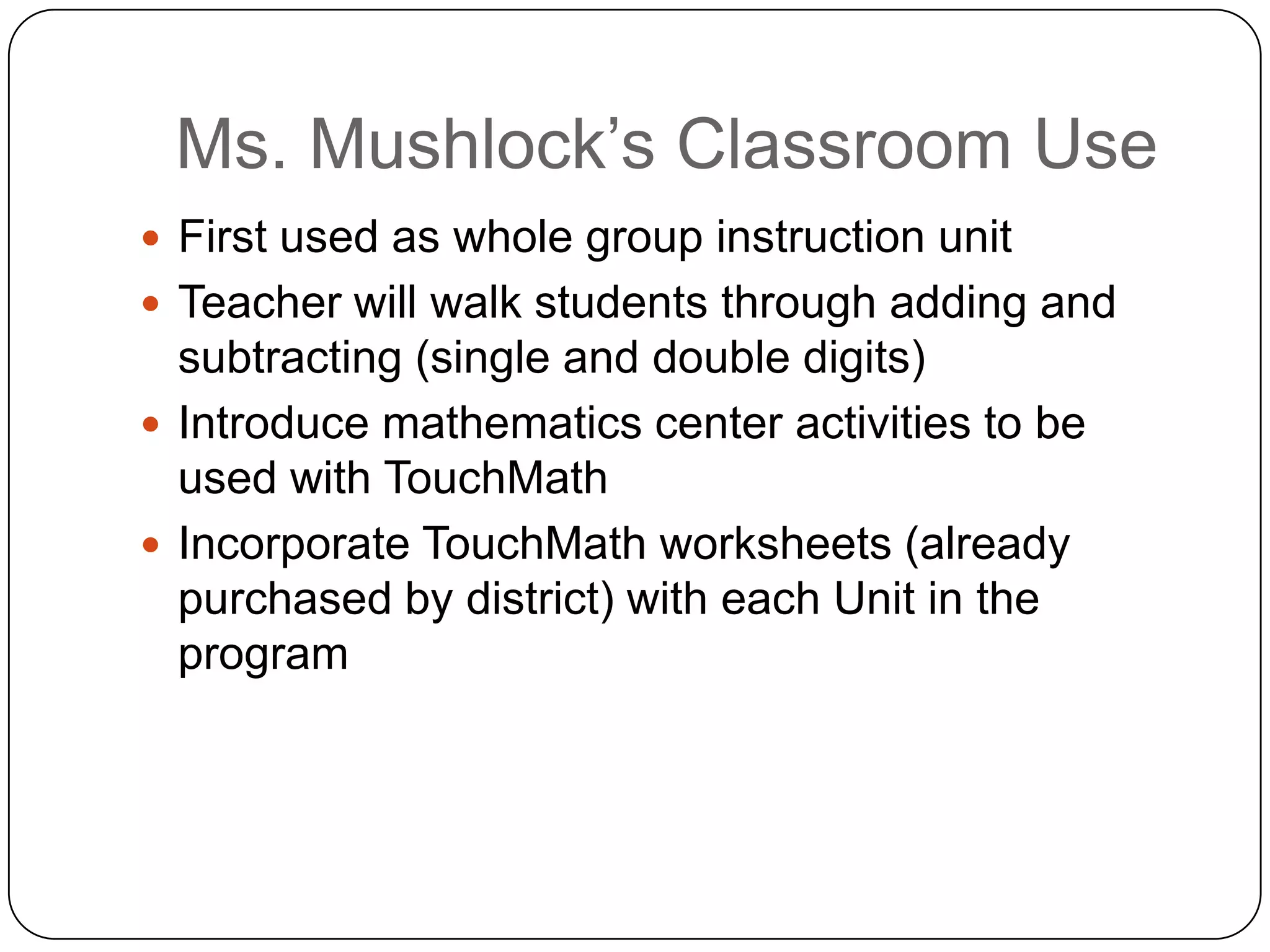 Touchy, touch math | PPT