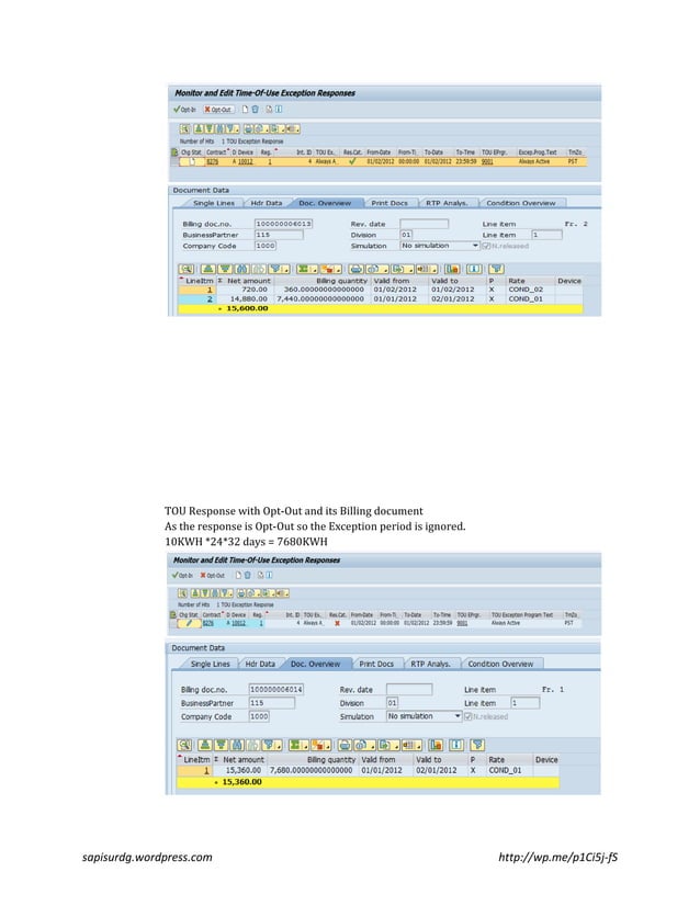 SAP ISU : TOU Exception Program & Conditional Billing | PDF | Home ...