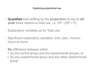 Time of Use tariff experiment | PPT
