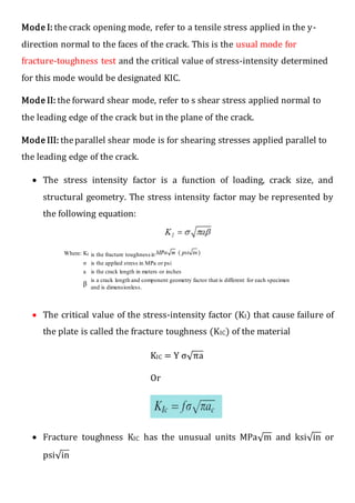 Fracture Mechanics & Failure Analysis:Lecture Toughness and fracture ...