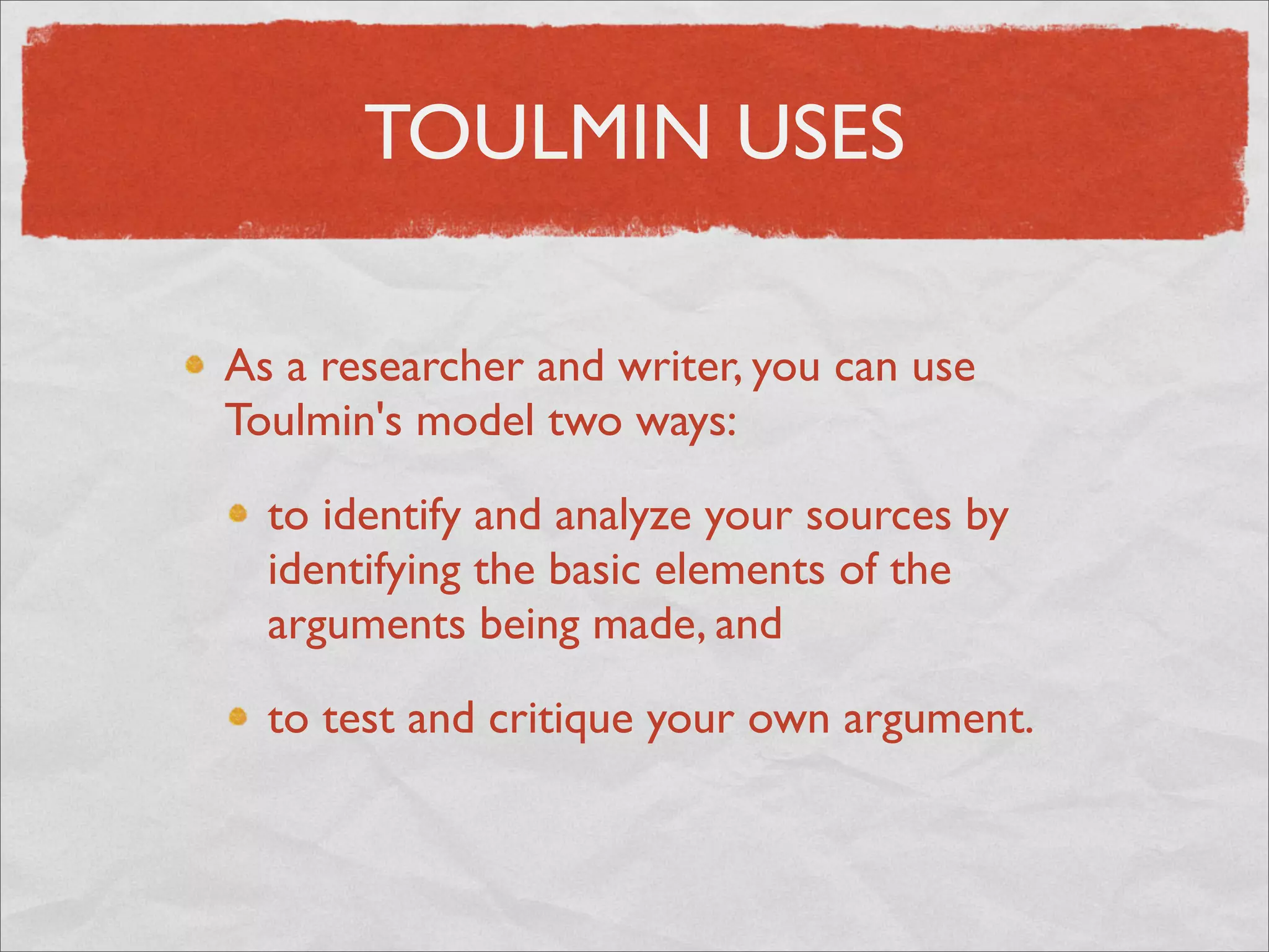 Toulmin Model Of Argumentation Pdf
