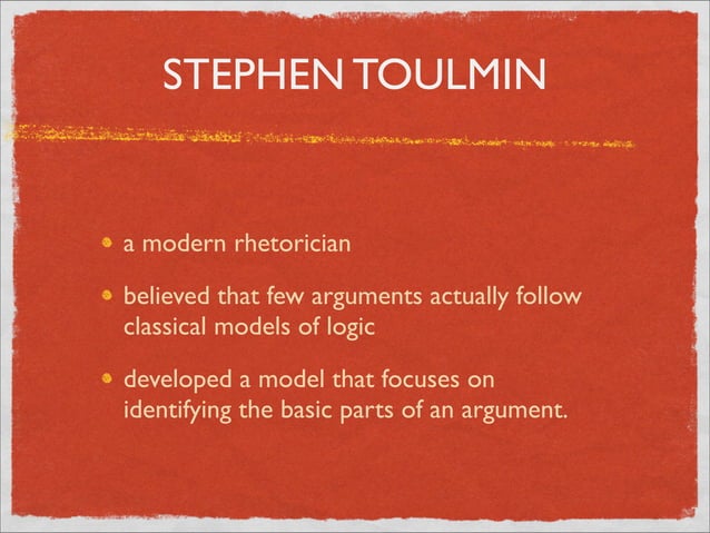 Toulmin Model Of Argumentation