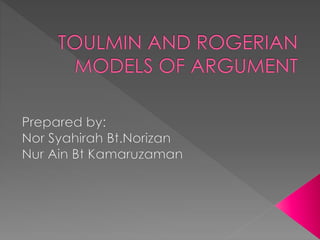 Toulmin and Rogerian Models of Argument | PPT