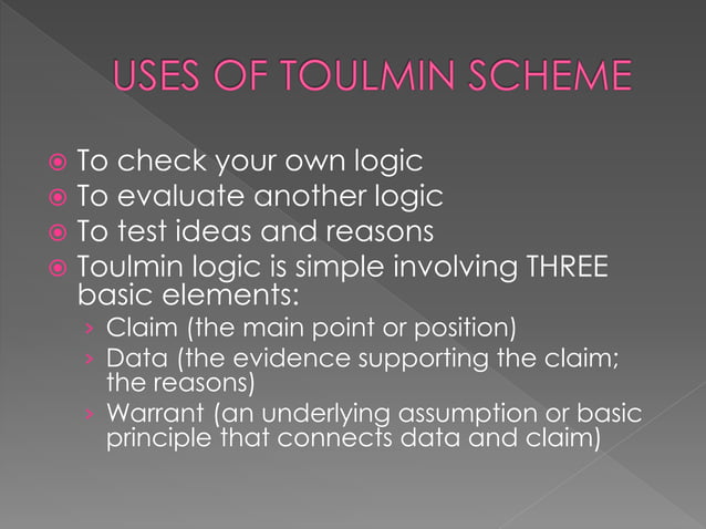 Toulmin and Rogerian Models of Argument | PPT