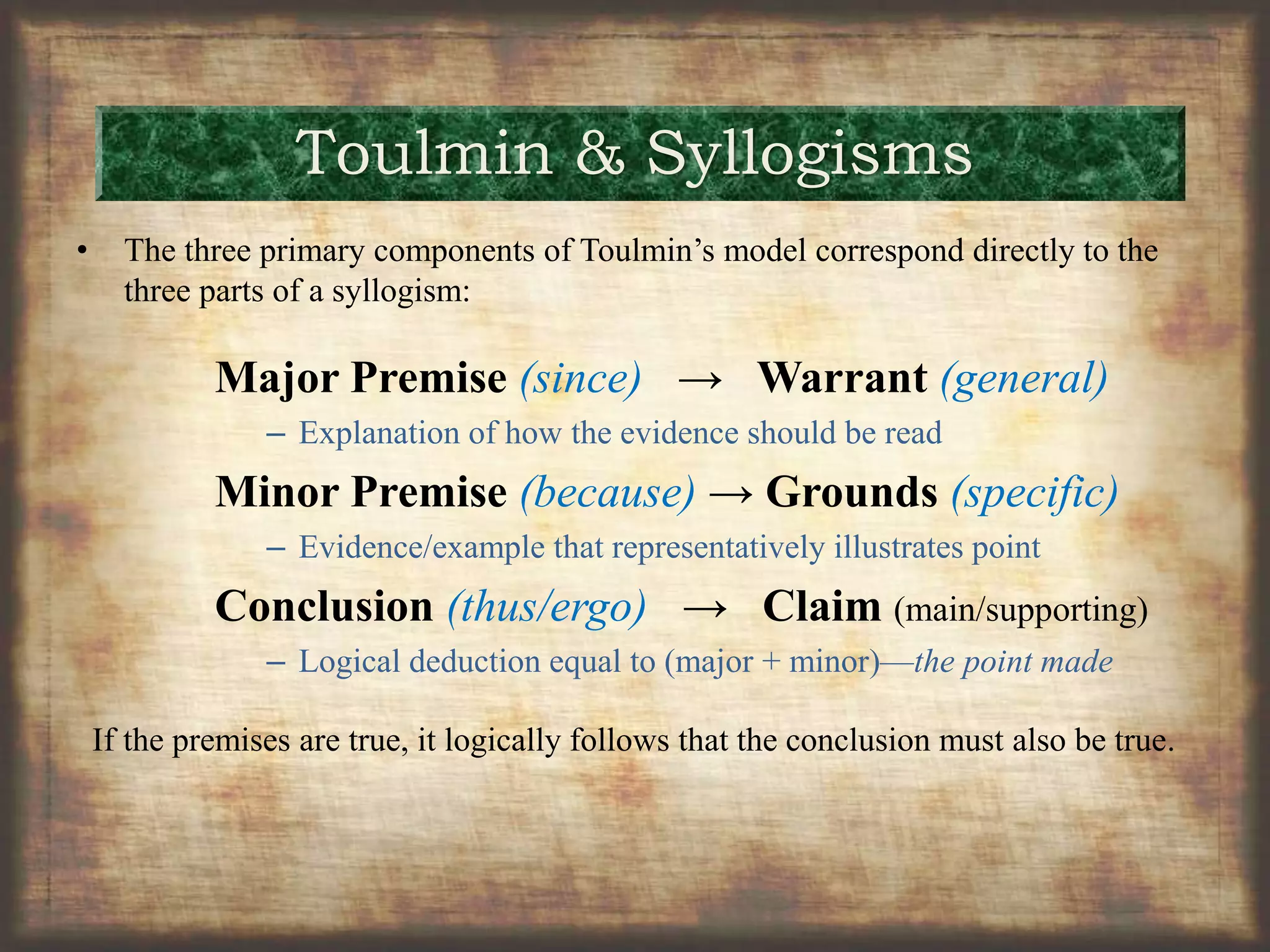 Toulmin Model & Syllogisms | PPTX