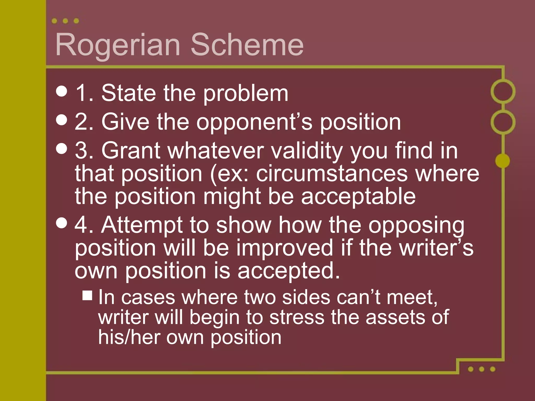 Toulmin and Rogerian Arguments | PPT | Elections | Politics