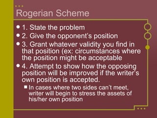 Toulmin and Rogerian Arguments | PPT