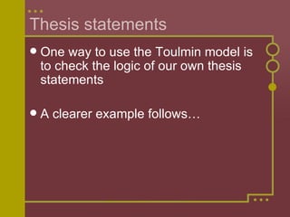 Toulmin and Rogerian Arguments | PPT
