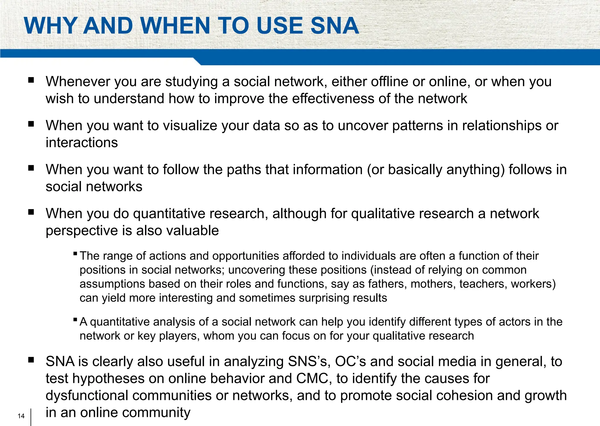 To understand importance of the the social networks insights and ...