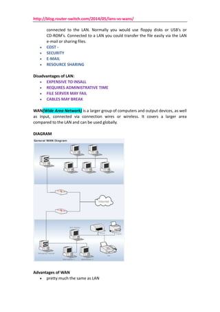 To understand lan and wan with examples | PDF