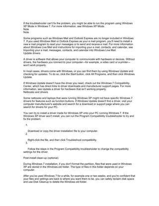 To upgrade your pc from windows xp to windows 7.rtf