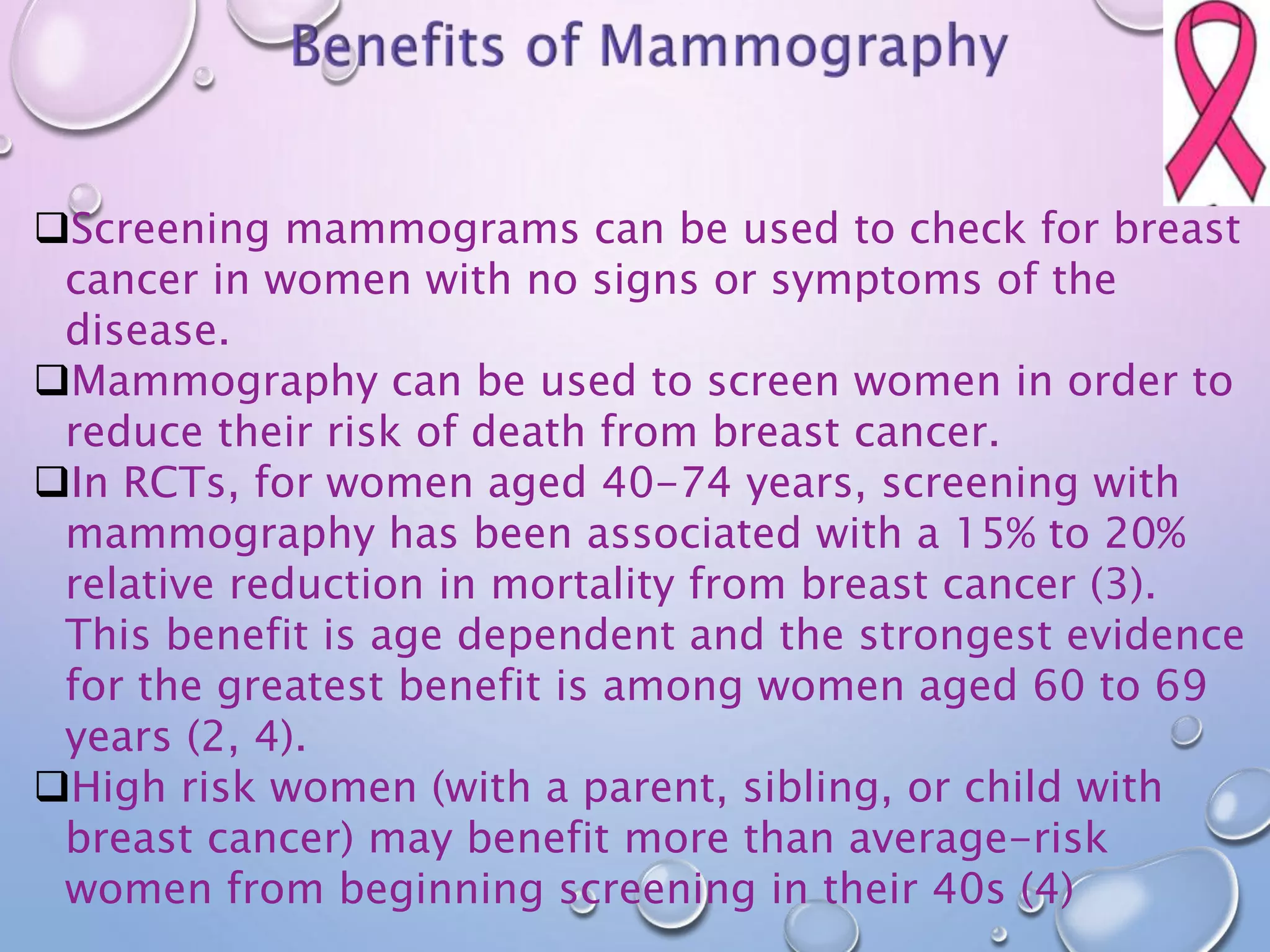 Breast cancer screening guidlines for mammography | PPTX