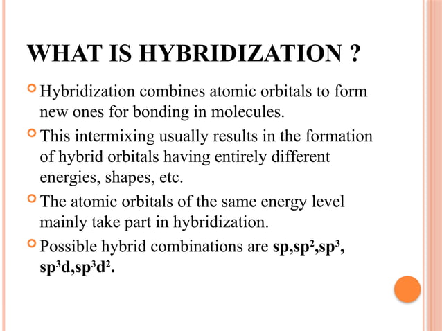 Hybridization and types of hybridization | PPT
