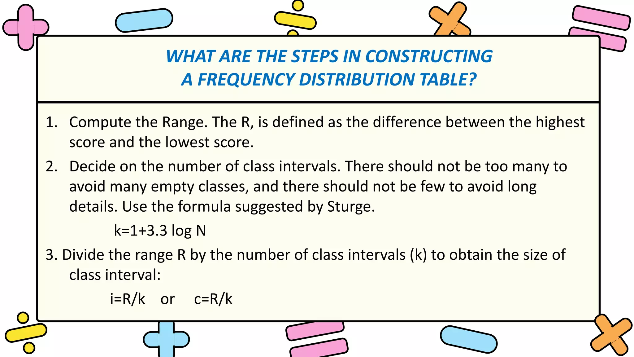 Steps in Constructing a Frequency Distribution Table.pptx