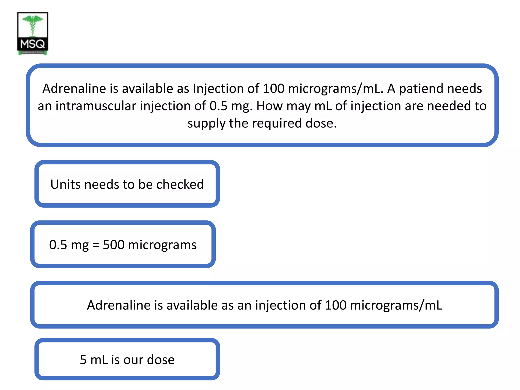 Hospital Pharmacy Calculations-MSQ Foundation | PPTX
