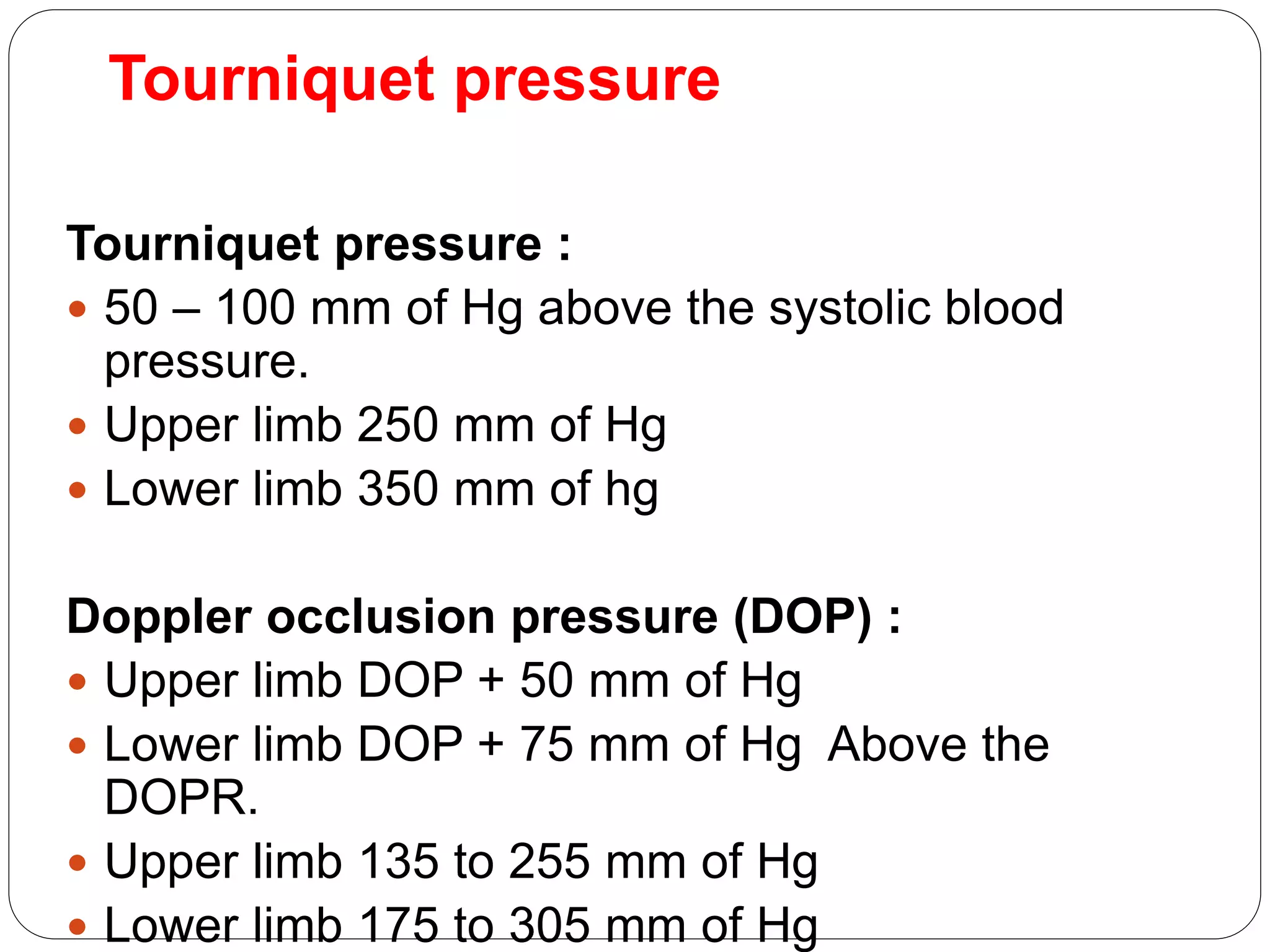 TOURNIQUET AND ITS EFFECTS | PPTX