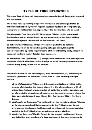 Tour8t: International & Domestic Tour Packaging | DOCX