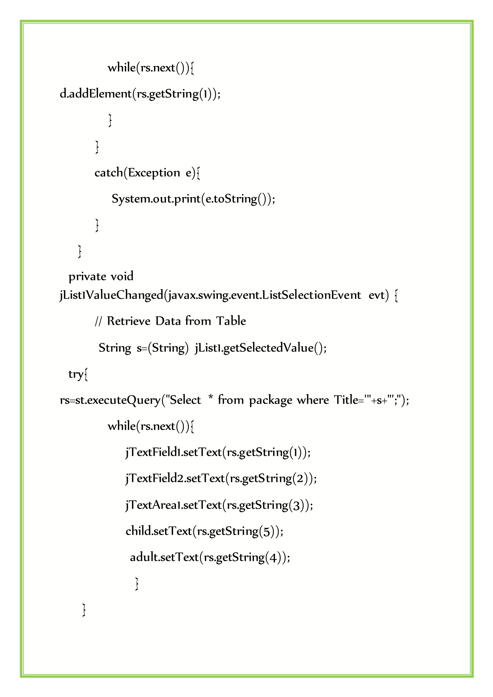 Informatics Practices Project on Tour and travels | DOCX | Programming ...