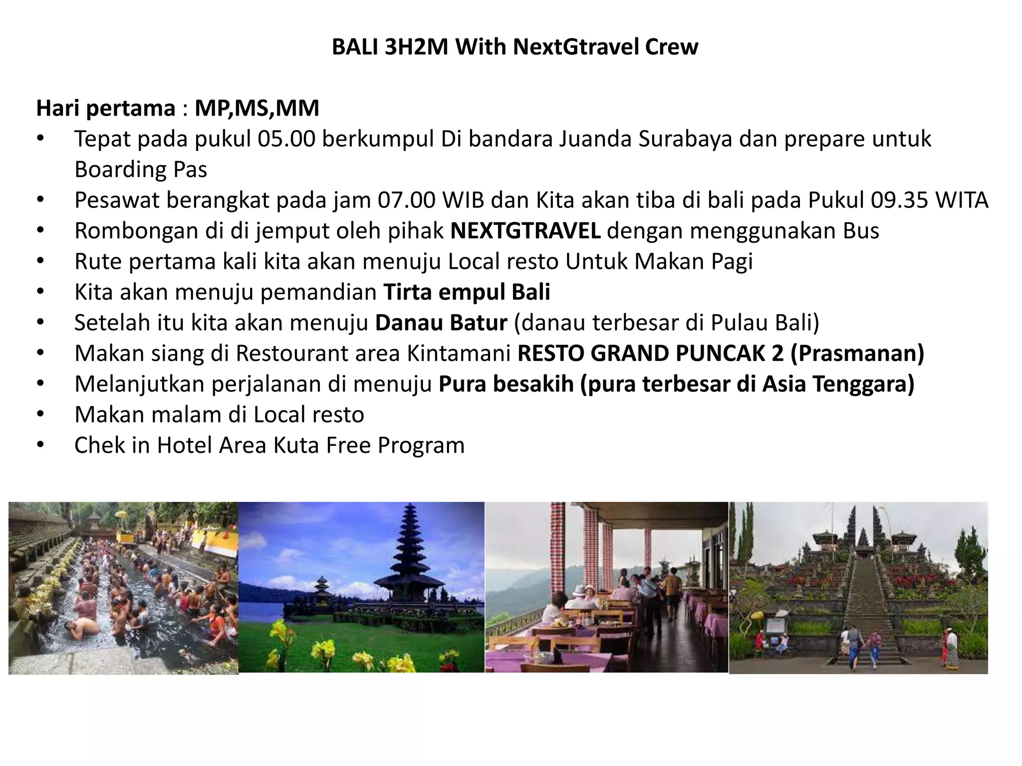 Tour bali nextg crew | PPTX