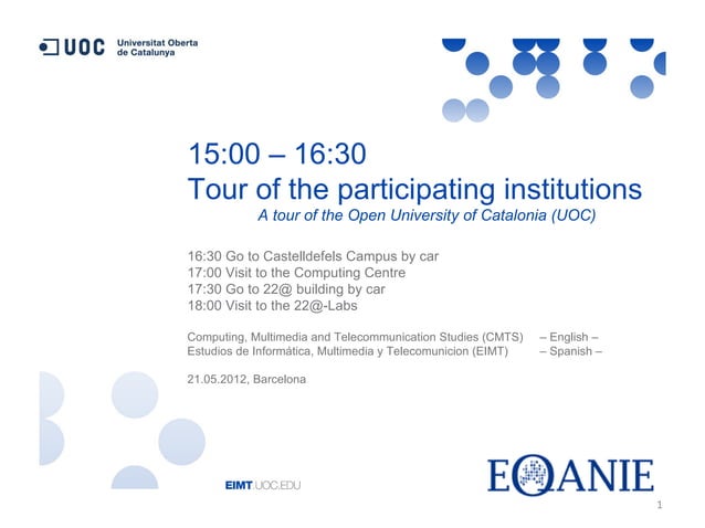 A tour of the Open University of Catalonia (UOC) | PPT