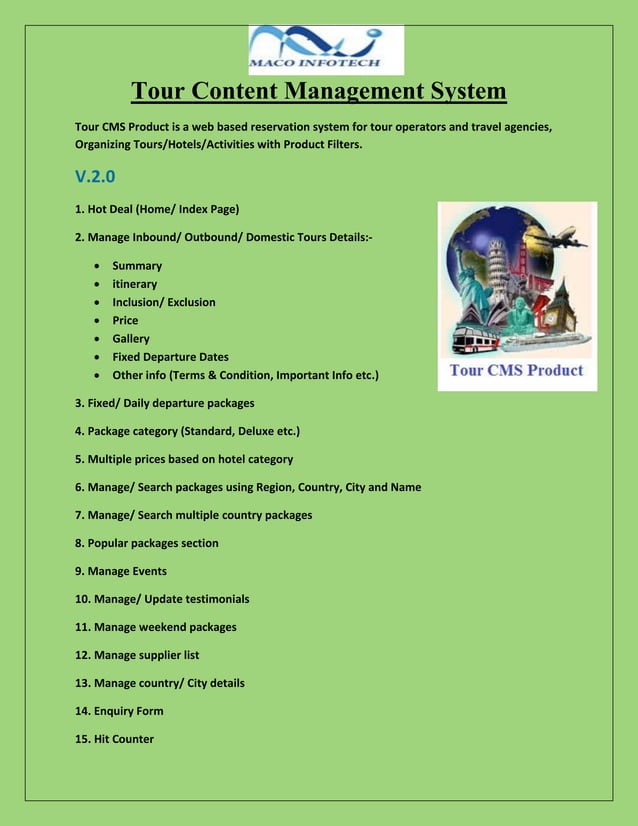 Tour content management system | PDF
