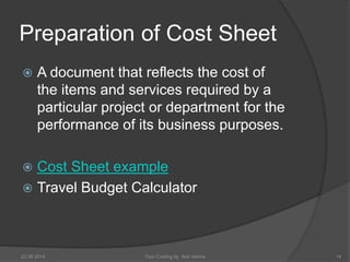 Tour costing | PPTX