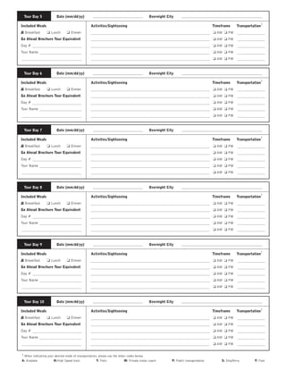 Tour design form | PDF