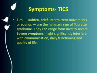 Tourette disorder | PPTX