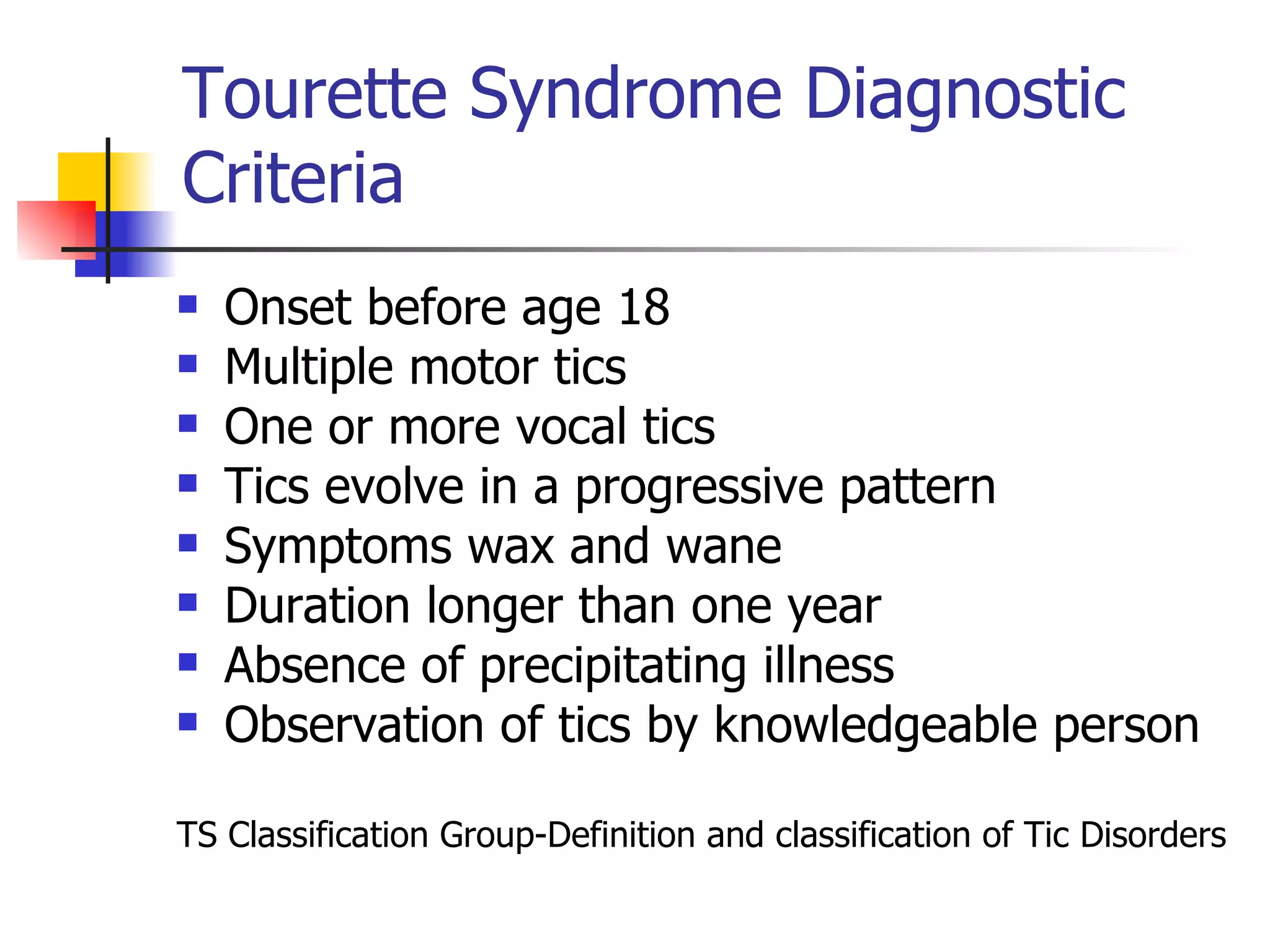 Tourette Syndrome Presentation | PPT