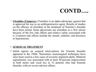 Tourette's disorder or Tics disorder pptx | PPTX