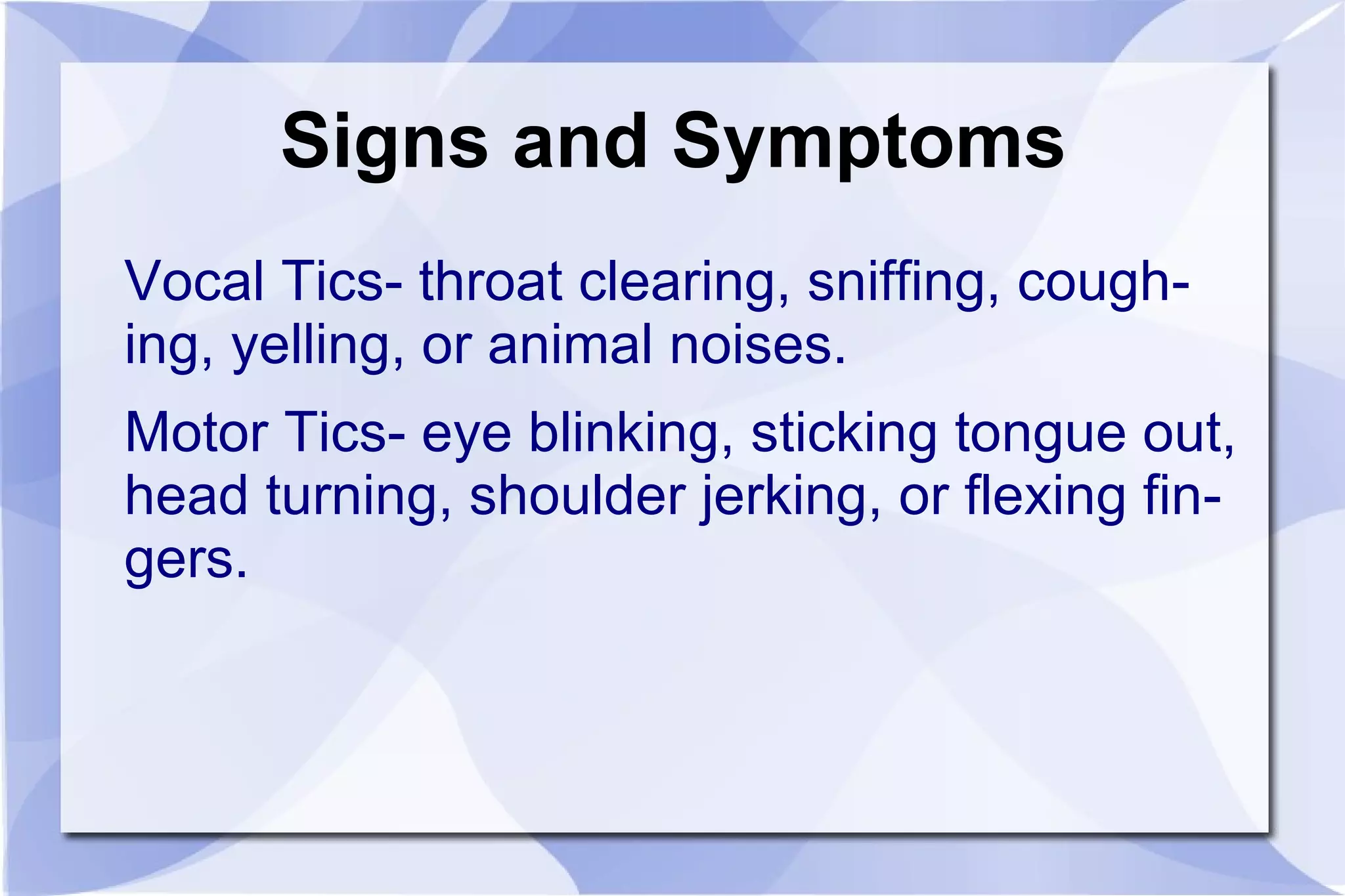 Tourette's Syndrome | ODP