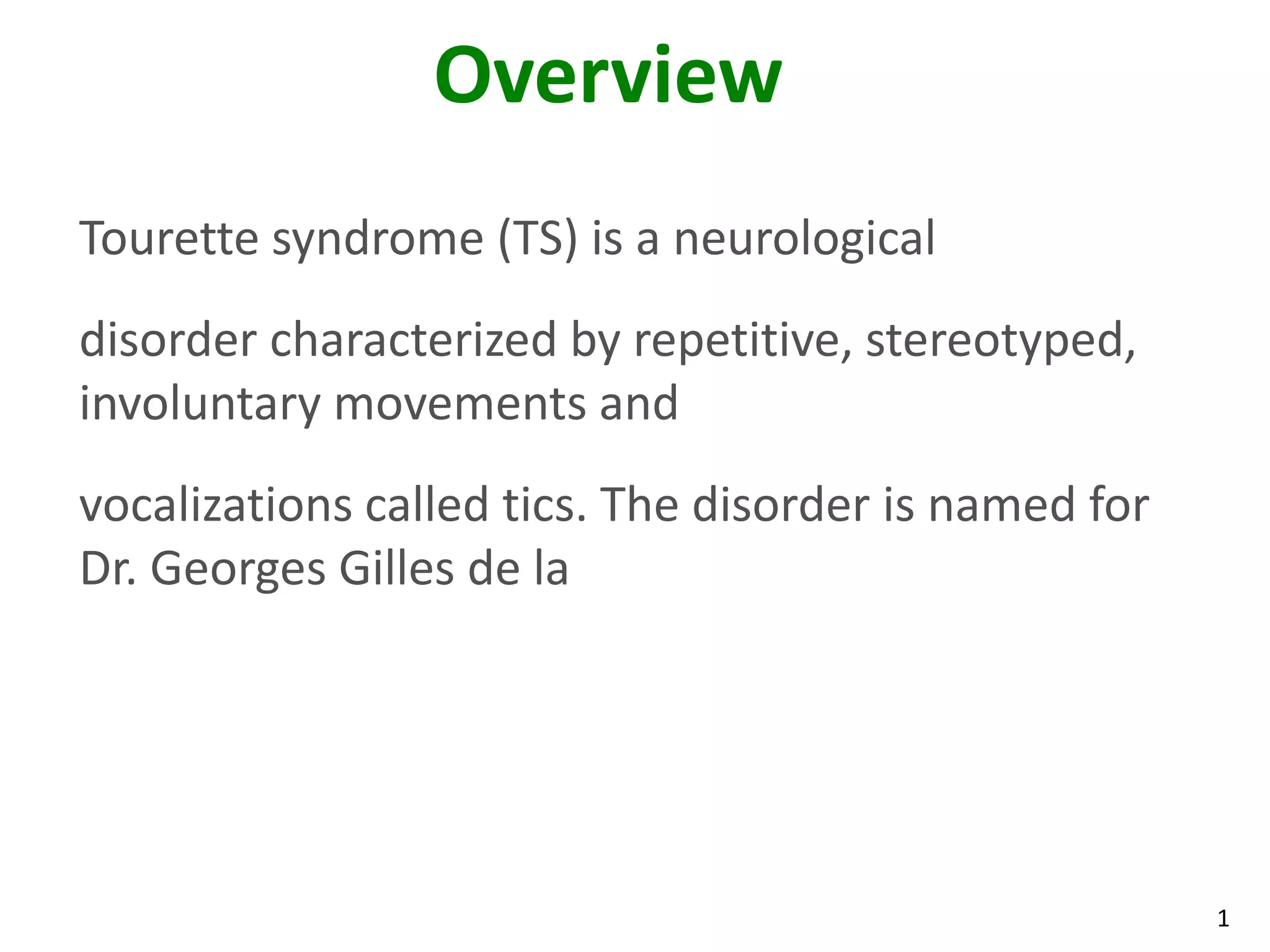 Tourette's Syndrome | PPTX
