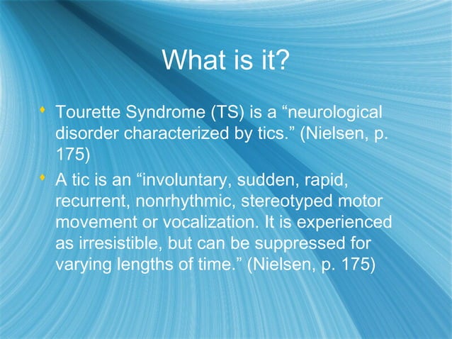 Tourette syndrome | PPT