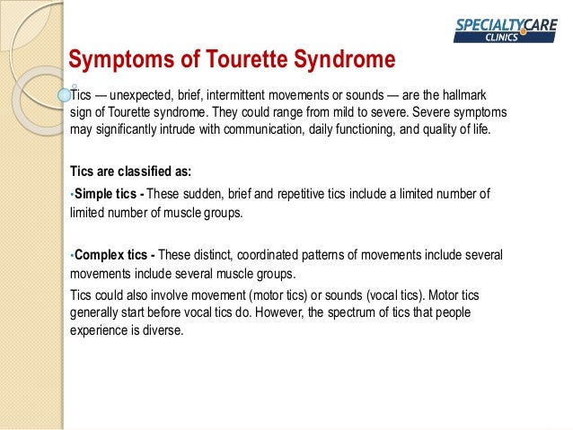 Tourette syndrome symptoms, causes, and treatment | PPTX