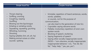 Tourette syndrome & other tic disorders | PPTX | Brain and Nervous ...