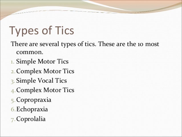 Tourette Syndrome Presentation