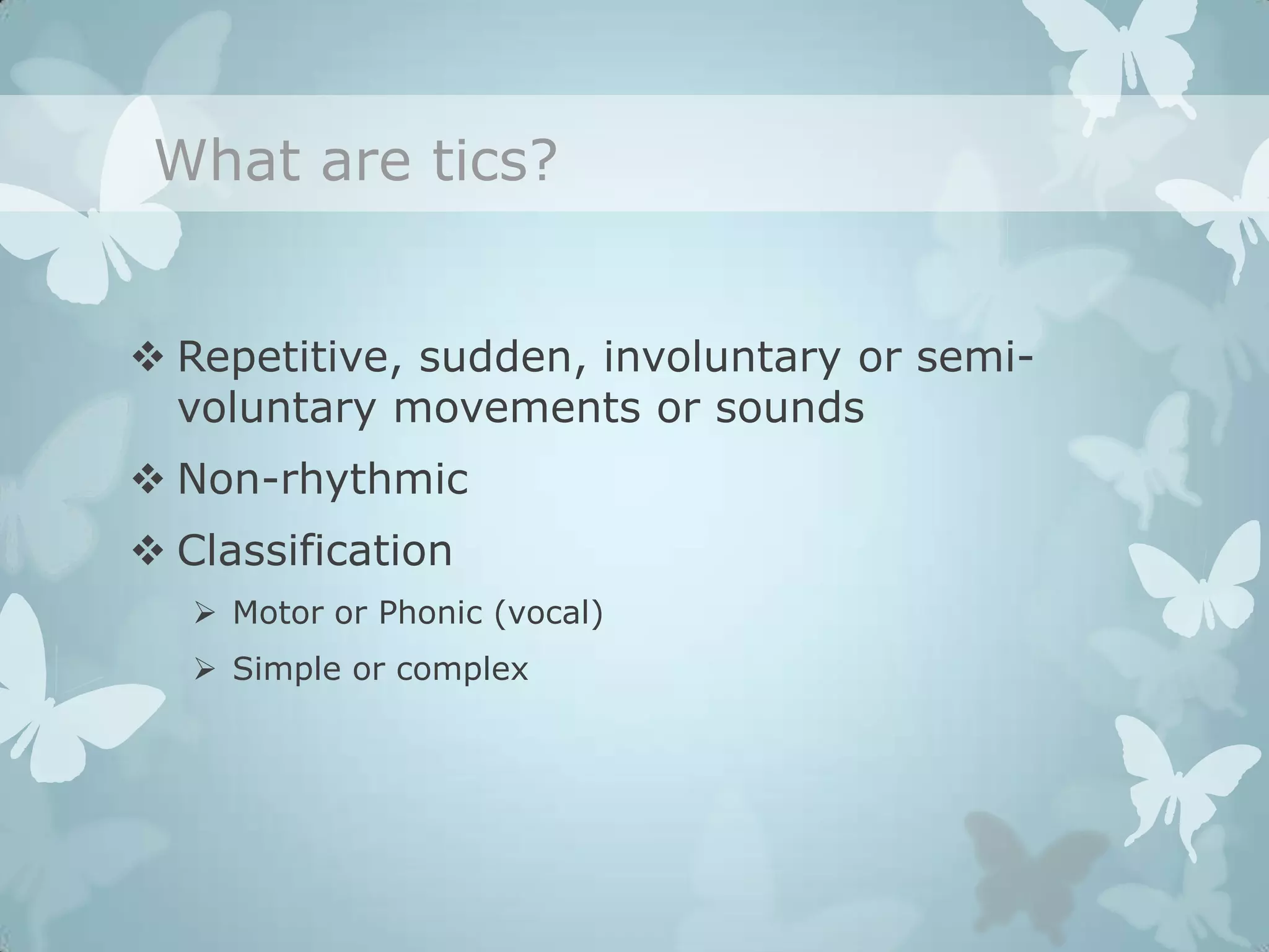 Tourette syndrome presentation psychopathology a | PPTX | Brain and ...