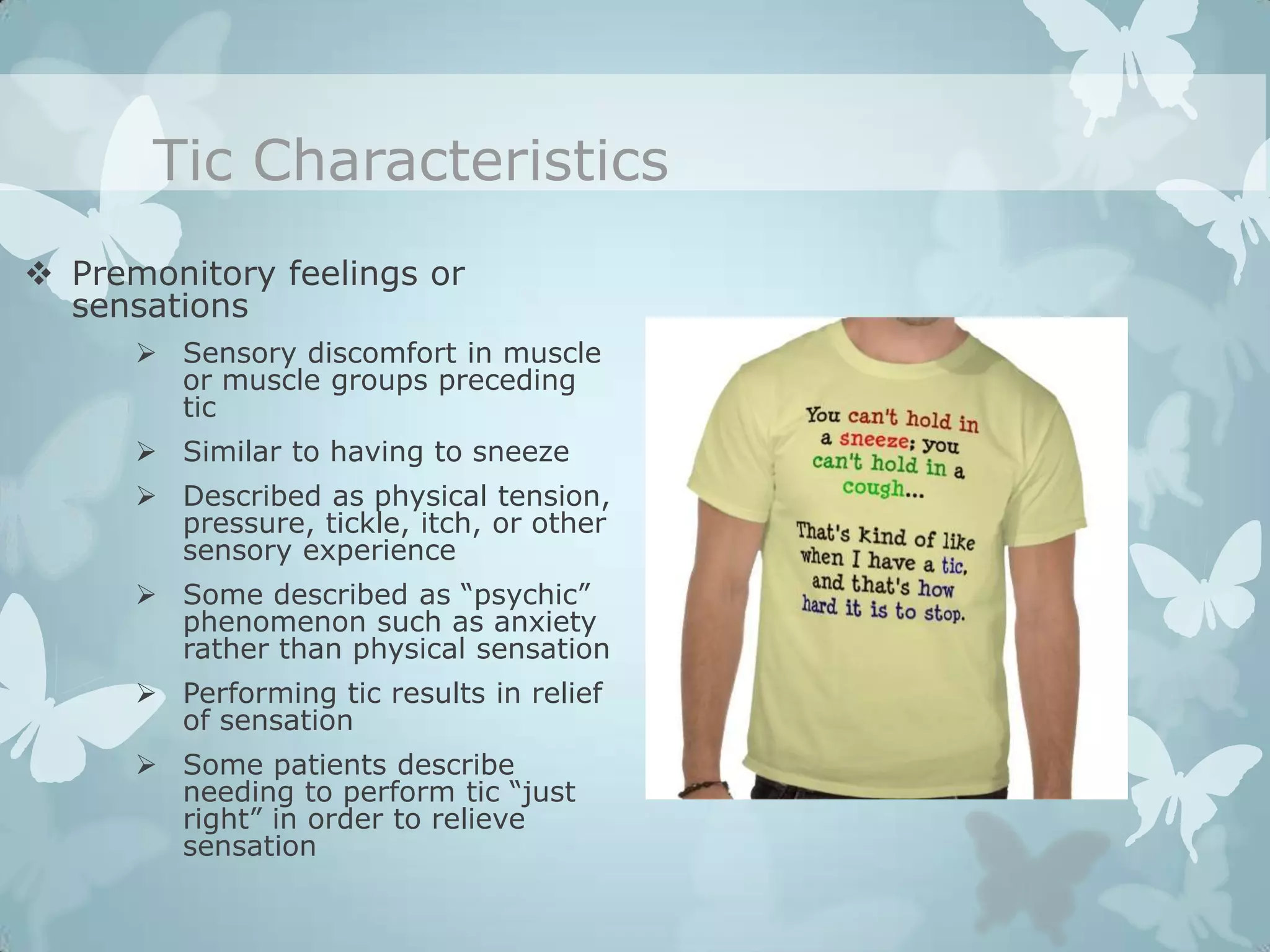 Tourette syndrome presentation psychopathology a | PPTX