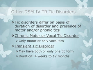 Tourette syndrome presentation psychopathology a | PPTX | Brain and ...