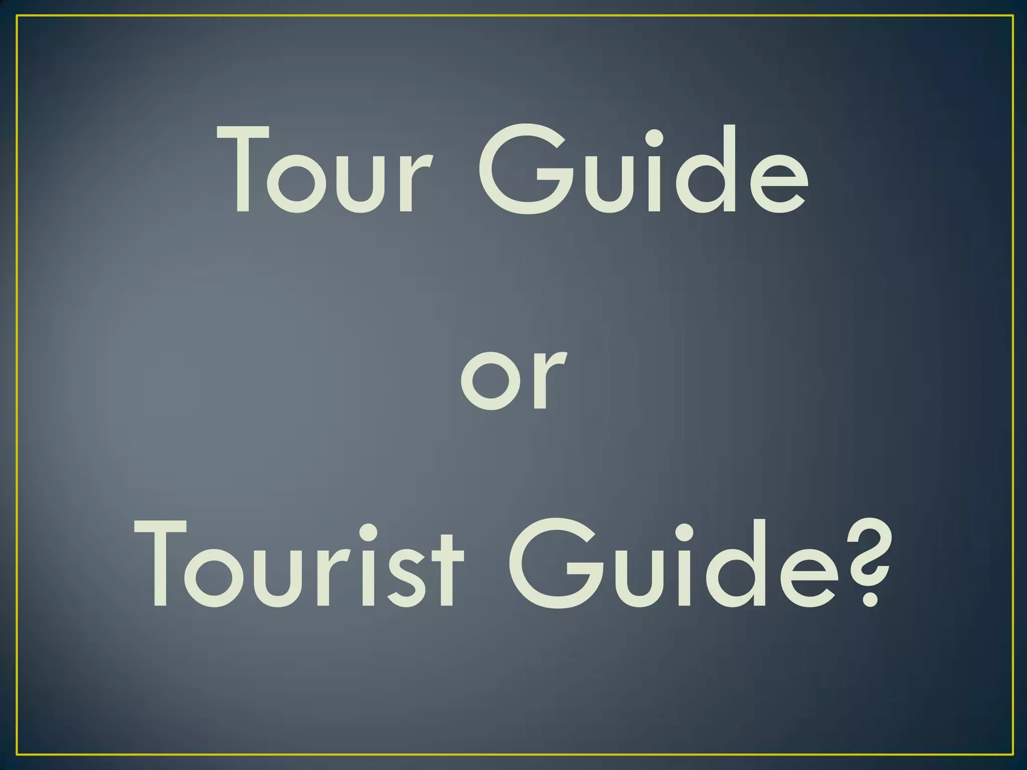 Tour Guiding | PDF