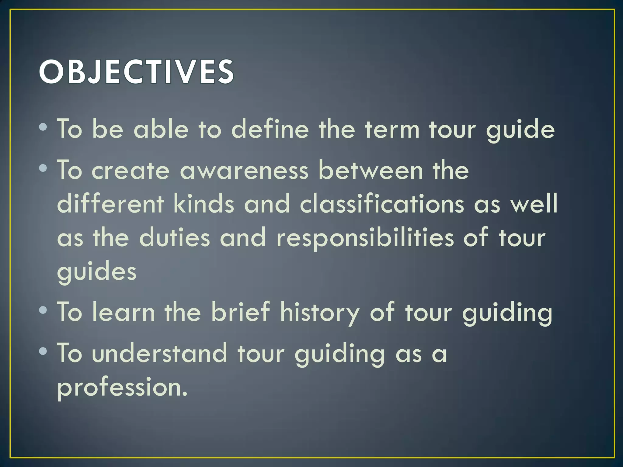 Tour Guiding | PDF