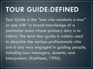 Tour Guiding | PDF