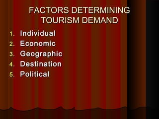 Determinants of Demand and Supply in Tourism | PPT