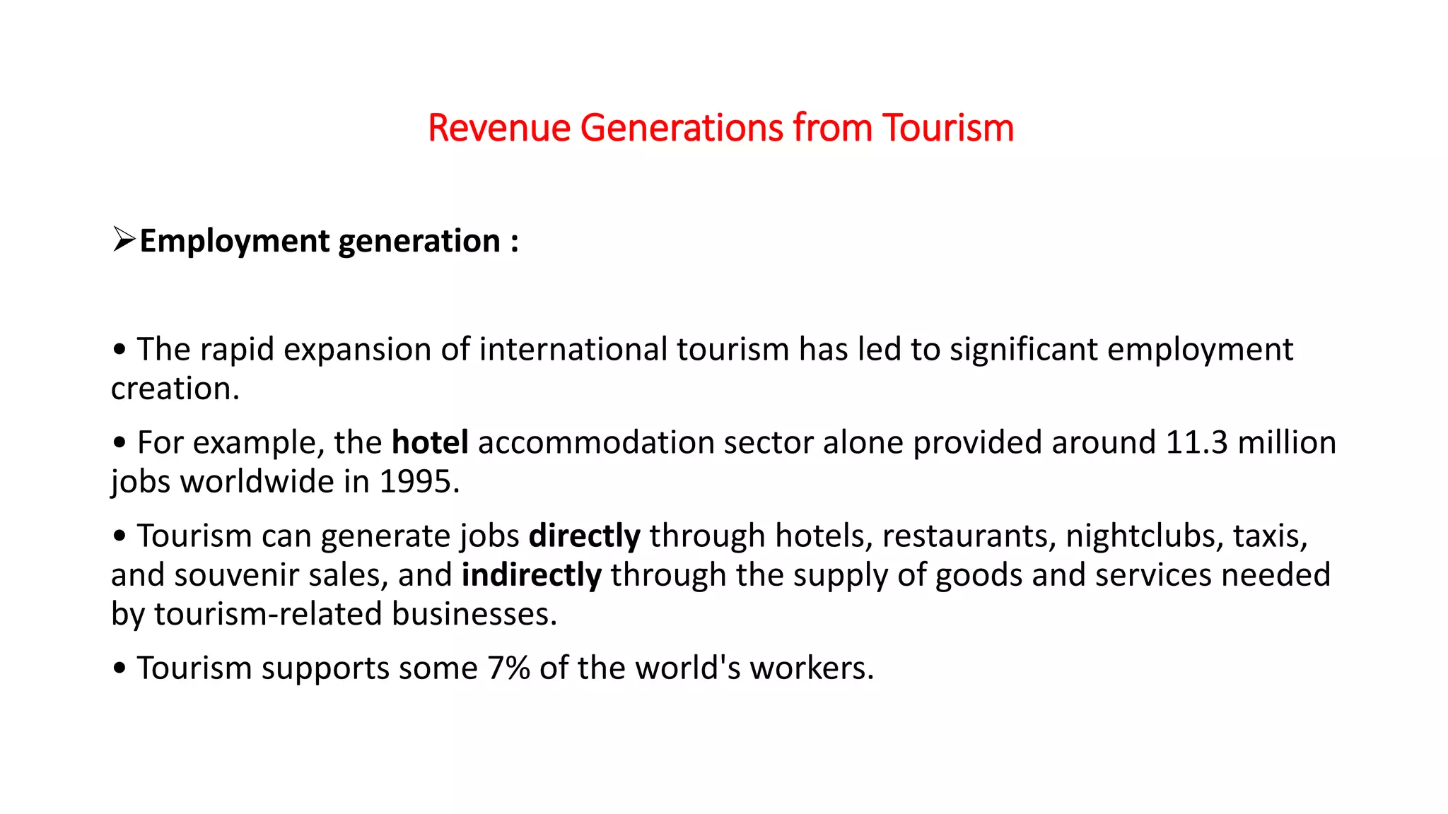 Revenue Generation From Tourism | PPTX