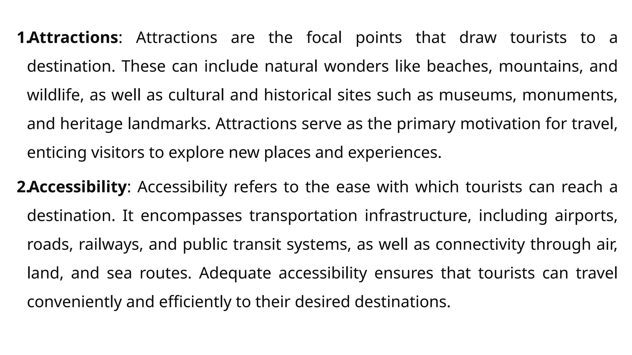 component of tourism in detail explanation | PPTX