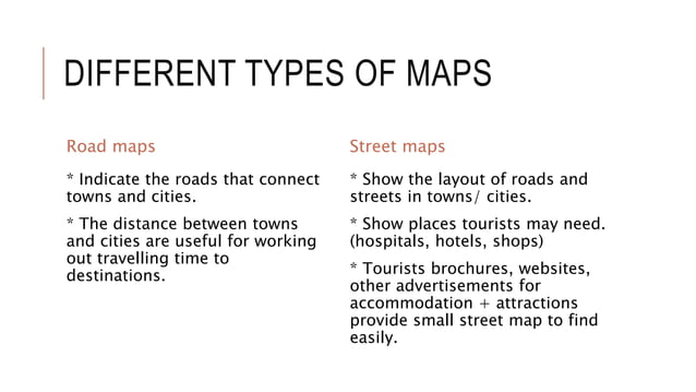 Tourism -Map terminology and map symbols.pptx | Travel Preparation and ...