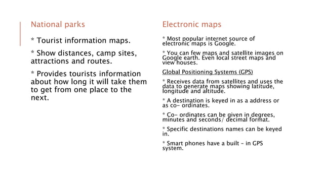 Tourism -Map terminology and map symbols.pptx | Travel Preparation and ...