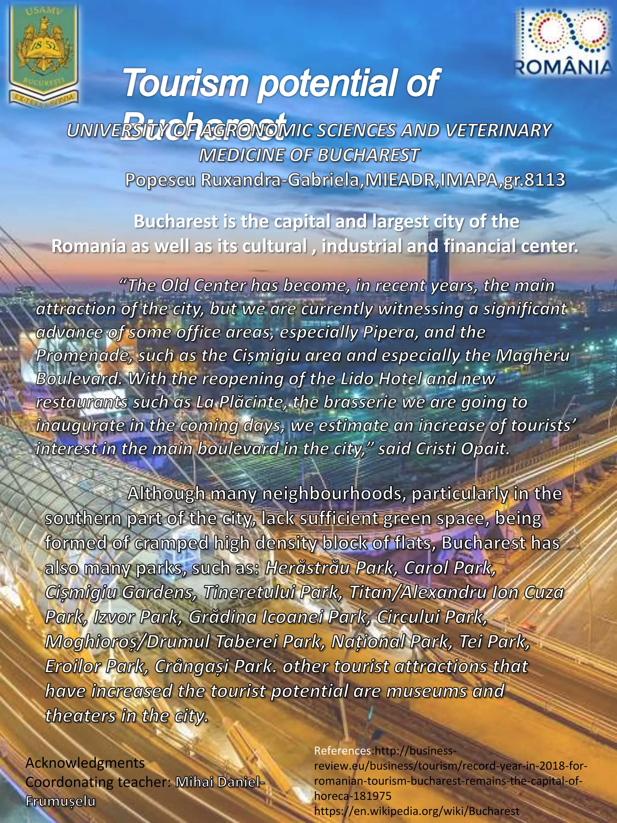 Tourism potential-of-bucharest | PPTX